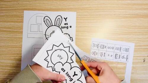 Y as a Vowel Final Y long e long i Phonics Craft worksheet by Kiddie ...