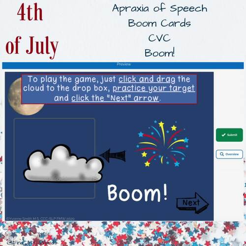 4th of July Apraxia & Speech Therapy Multiple Repetition Boom Cards ...