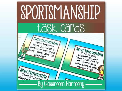 Good Sportsmanship Task Cards | Good Sport PE Question Cards | SEL ...