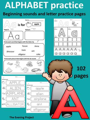 Alphabet practice pages/Beginning sounds/tracing/letter formation- k+ ...