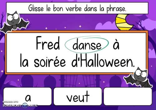 Les verbes de l'Halloween Boom Cards by Madame Soleil | TPT