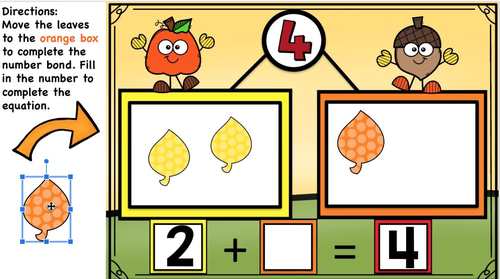 Google Classroom Fall Number Bonds by Della Larsen's Class | TPT