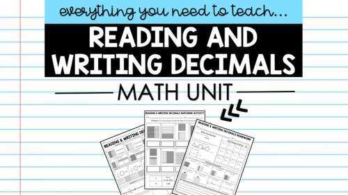 Reading and Writing Decimals Math Unit | Math Centers | Differentiated