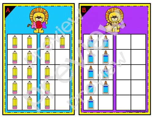 Lions At School - Double Ten Frames Math Scoot Activity 0 to 20 - Teen ...