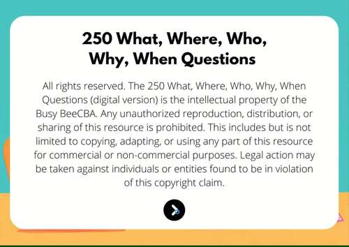 250 WH Questions Digital Flashcards by The Busy BeeCBA | TPT