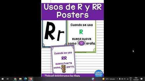 Usos de R y RR digital- lenguaje- PowerPoint- Spanish Resources