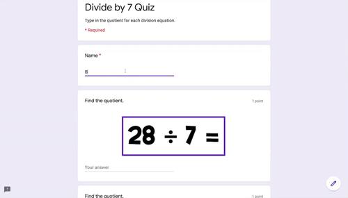 Multiplication and Division Fact Quizzes / Google Forms by loveandlessons