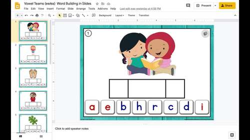 Digital Vowel Teams Ee / Ea - Phonics Word Building by Second Grade Smiles