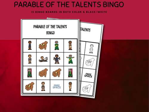 Parable of the Talents bingo Bingo Set for Kids, Parable of the Talents ...
