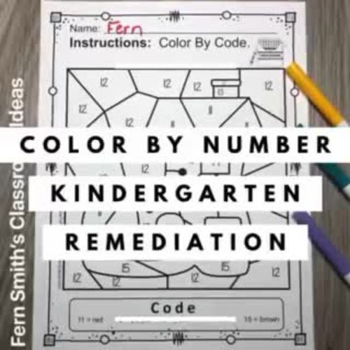 Teen Numbers 11 to 15 Color By Number For Math Remediation | TPT