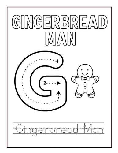 Gingerbread Letter G Worksheets Tracing and Dot to Dot for PreK and ...