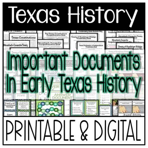 4th Grade Texas History / Important Documents in Texas History / TEKS-Based