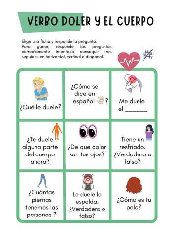 SPANISH TIC TAC TOE. TRES EN RAYA EN ESPAÑOL PARA NIVEL A2. by Pasajero ...