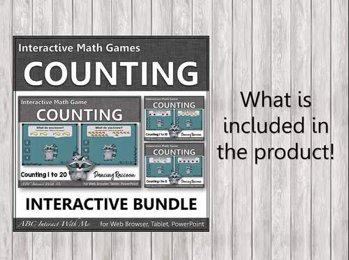 Counting to 5, 10 and 20 Interactive Math Games Bundle {Dancing Raccoon}