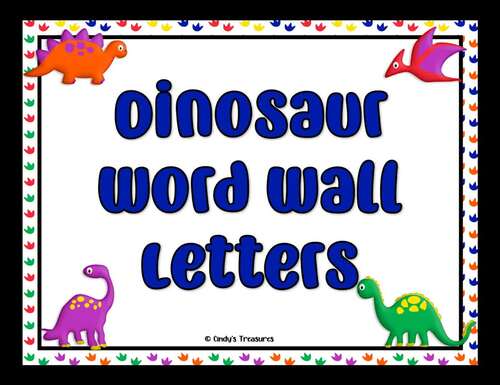 Dinosaur Word Wall Letters by Cindy's Treasures | TPT