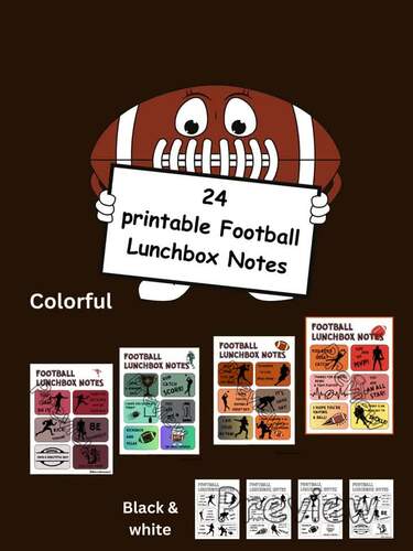 Football-Themed Lunchbox Notes, 24 Cards| Cute Football Puns, Positive ...
