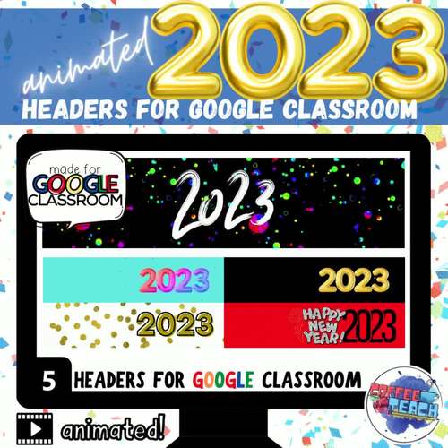 2023 | HAPPY NEW YEAR! | Animated Google Classroom Headers | Winter ...