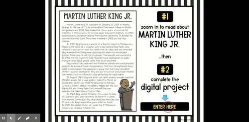 Martin Luther King Jr. Biography Research Project by The Literacy Dive