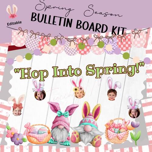 Hop Into Spring Bulletin Board Kit Classroom Decor l Classroom Learning ...
