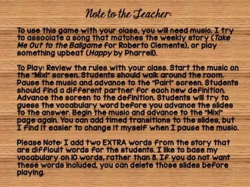 ALL YEAR: Mix-Pair-Share Vocabulary Review Games Journeys 3rd Grade