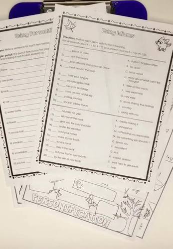 Figurative Language Doodle Notes and Practice Sheets | TpT