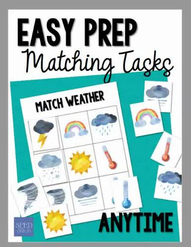Easy Prep Anytime Matching Tasks | File Folders for Special Education