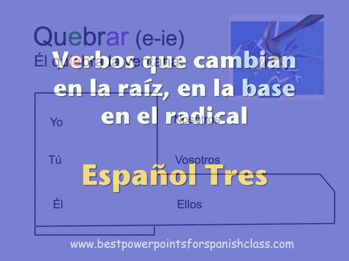 Stem-Changing Verbs for Spanish Three PowerPoint by Angie Torre | TpT