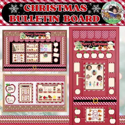 Christmas Bulletin Board Kit | Classroom Decor | Holiday Door Display Set
