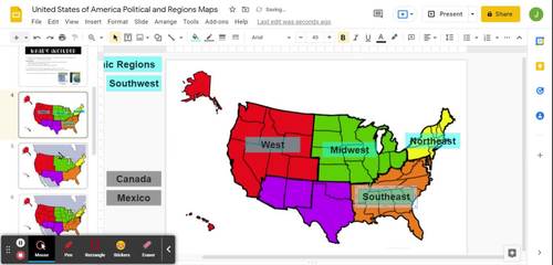 5 Regions of US Digital and Editable by The Easy Peasy Teacher | TPT
