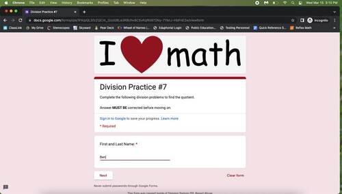 Division Google Forms (10 TOTAL!) by Reincke's Education Store | TPT