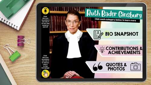 Ruth Bader Ginsburg LINKtivity® (Digital Biography Activity | Research ...