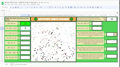 St. Patrick's Day - PEMDAS / Order of Operations Digital Math Activity ...