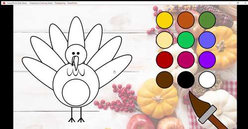 Thanksgiving Turkey PowerPoint Coloring Sheet | Fun Digital Brain Break