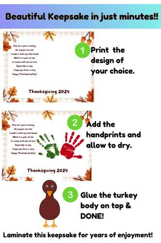 Thanksgiving Turkey Placemats Activity Set by Busy Bees Learning Together