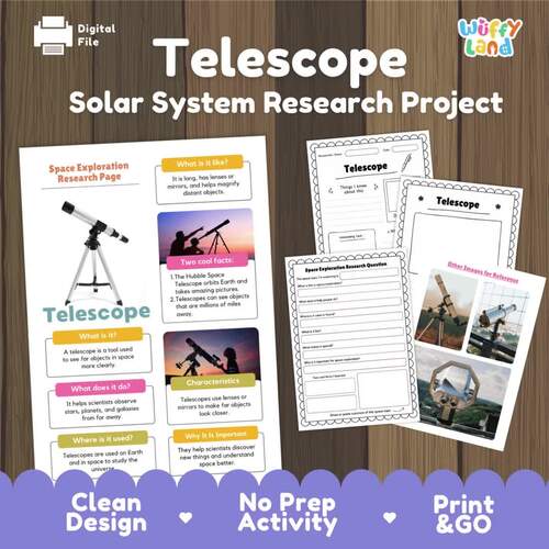 Telescope Space Exploration Research Project Science Informational Text ...