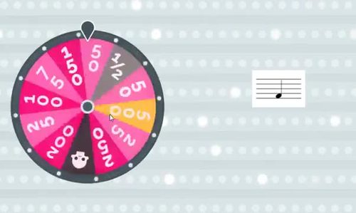 Note Name Practice (Spaces, F-A-C-E), interactive game show wheel