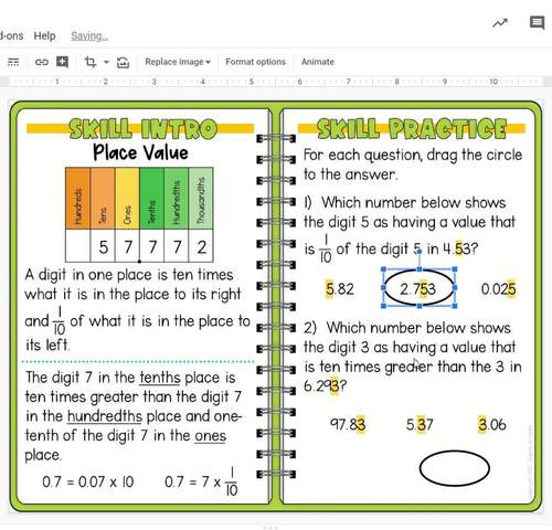 Number Sense 5th Grade Digital Math Practice & Quiz Google by Raising ...