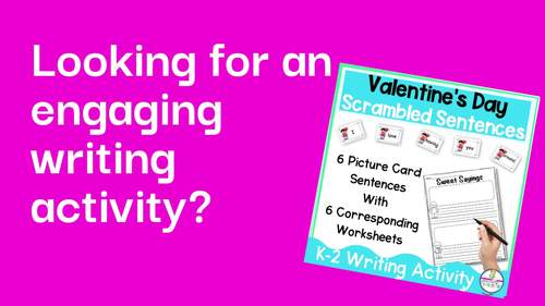 Scrambled Sentences Valentine's Day Sentence Building Writing Center ...