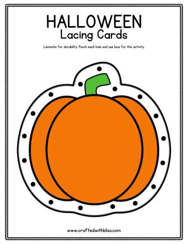 Halloween Lacing Cards, Halloween Printable, Fine Motor Activity,Fine ...