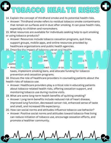 Tobacco Review and Paper Study Guide by Secondary Science HQ | TPT