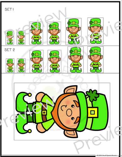Find the Leprechaun|Prepositions|Size Concept Worksheet Activity Language