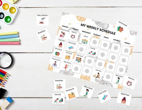 Koala Bear Weekly Schedule | Cute Animal-Themed Routine Chart | TPT