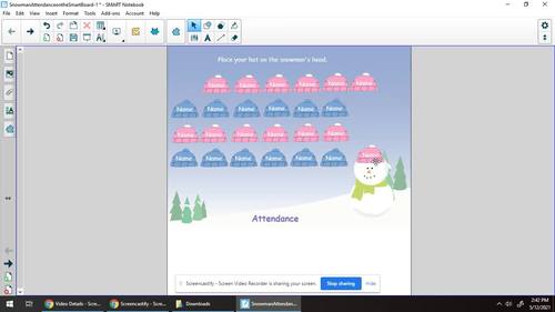 Snowman Attendance on the Smart Board™ by Little Library of Learning