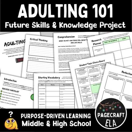 Adulting 101 Project Booklet for Life Skills Research & Presentation ...