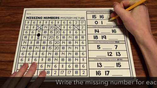 Missing Numbers Mystery Pictures by A Spoonful of Learning | TPT