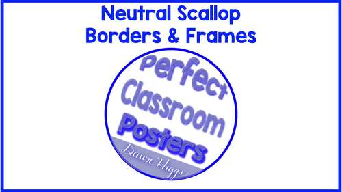 Neutral Boho Colors Scallop Frames Borders Clip Art for Commercial Use