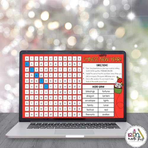 Chinese New Year Digital Word Search | Early Finishers Game by Ren Made ...