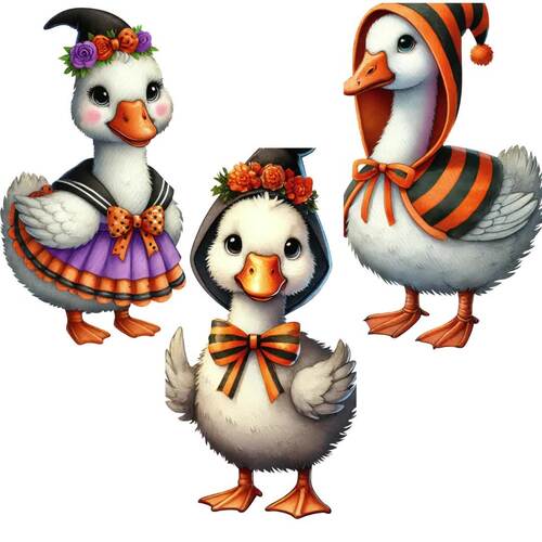 12 Halloween Goose Clipart PNG Set by V Design Art Shop | TPT