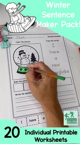 literacy centers and morning work – Winter theme sentences | TPT