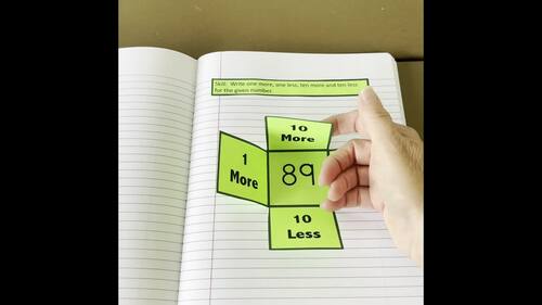 1 More, 1 Less, 10 More, 10 Less Interactive Notebook Activities